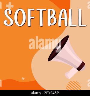 Inspiration showing sign Softball. Word Written on a sport similar to ...