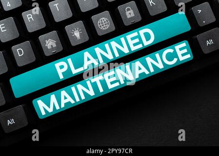 Handwriting text Planned Maintenance. Conceptual photo Check ups to be ...