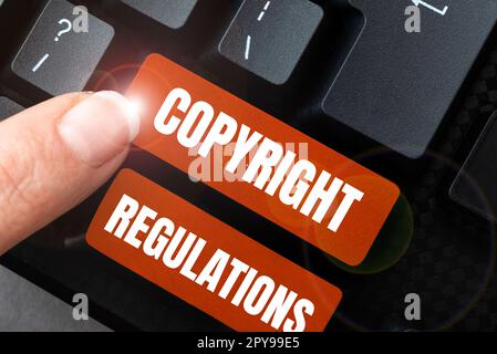 Conceptual caption Copyright Regulations. Conceptual photo body of law ...