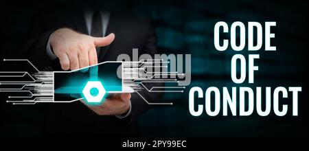 Conceptual display Code Of Conduct, Business concept Ethics rules moral ...