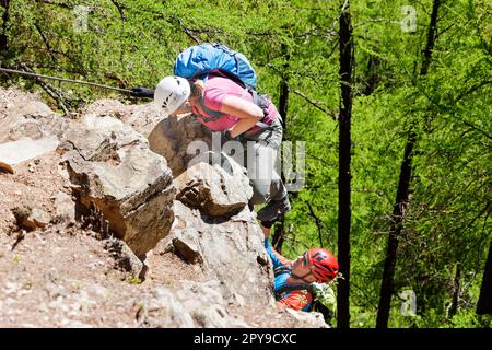 Jeanette Uhlmann, Achim Haug, climbing, Lehner, waterfall, via ferrata ...