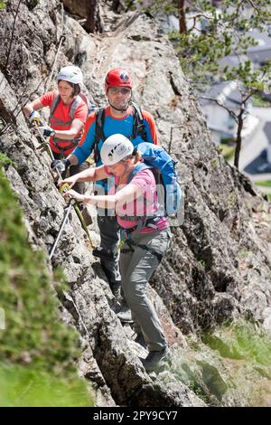 Jeanette Uhlmann, Achim Haug, climbing, Lehner, waterfall, via ferrata ...