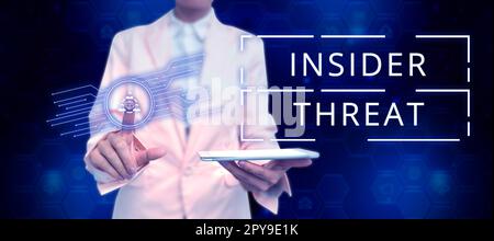 Conceptual caption Insider Threat. Word Written on security threat that ...