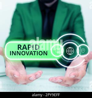 Sign displaying Rapid Innovation, Business idea characteristic of a ...