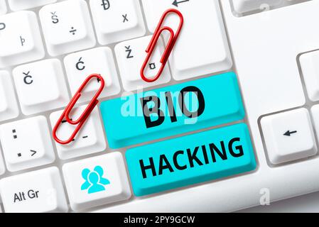 Conceptual display Bio Hacking, Concept meaning exploiting genetic ...