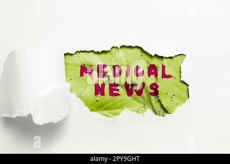 Text sign showing Medical News. Concept meaning report or noteworthy ...
