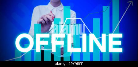 Conceptual caption Offline. Conceptual photo Not having directly ...