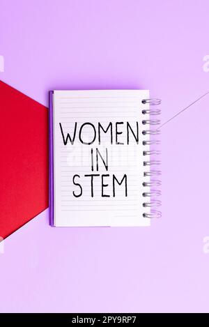 Conceptual caption Women In Stem. Business idea Science Technology ...