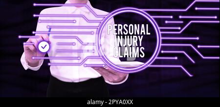 Inspiration showing sign Personal Injury Claims. Concept meaning being ...