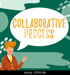 Handwriting text Collaborative Process. Business overview people and ...