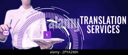 Inspiration showing sign Translation Services. Internet Concept ...