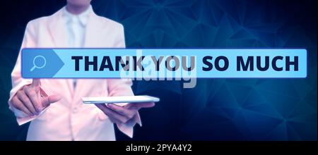 Text sign showing Thank You. Concept meaning replaying on something ...