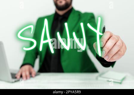 Conceptual display Savvy. Conceptual photo having perception ...