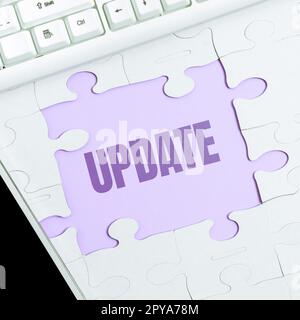 Handwriting text Update. Conceptual photo make something more modern or up to date like software ...