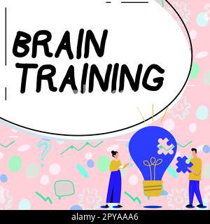 Hand writing sign Brain Training. Concept meaning mental activities to ...
