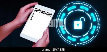Text caption presenting Copywriting, Concept meaning writing the text ...