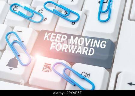 Text caption presenting Moving Forward. Business showcase Towards a ...