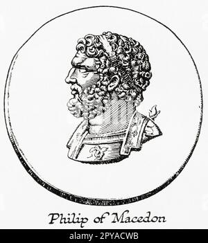 Philip II of Macedon (382-336 BC) father of Alexander the Great. Statue ...