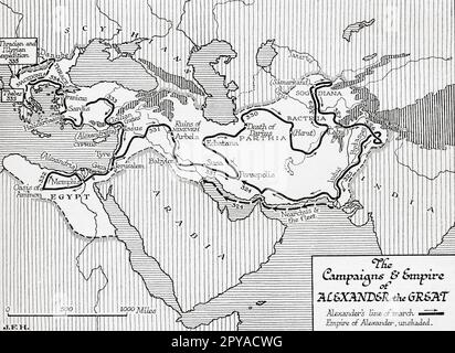 This geographical and historical outline map shows the world according ...