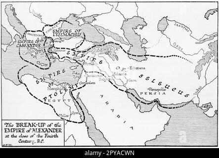 Map of the empire of Alexander the Great ( 4th century BC ), showing ...