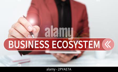 Writing displaying text Business Ecosystem. Business approach Develop ...