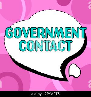 Sign displaying Government Contact, Business idea debt security issued ...