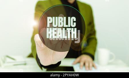 Text showing inspiration Public Health. Business idea Promoting healthy ...