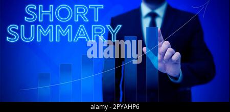 Inspiration showing sign Short Summary. Word for Brief statement of ...
