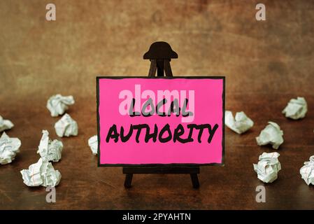 Conceptual caption Local Authority. Word for the group of people who ...