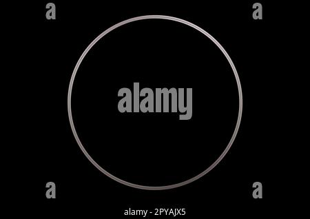 Circle. Silver shiny luxury border on black background Stock Photo - Alamy