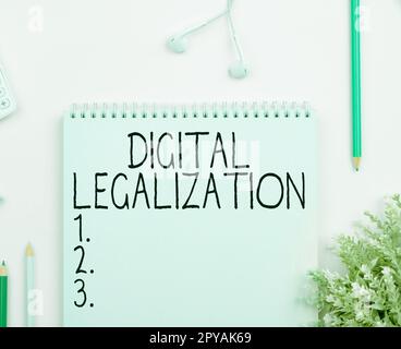 Writing displaying text Digital Legalization. Business concept ...