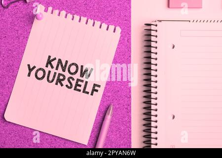 Handwriting text Know Yourself. Business overview Find You ...