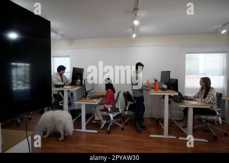 Aidan Gomez, co-founder and CEO Cohere, is photographed at an office in ...