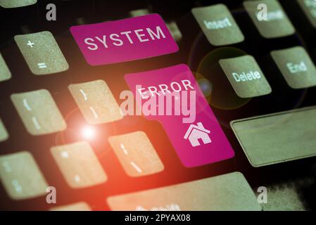 Hand writing sign System Error. Internet Concept Technological failure ...