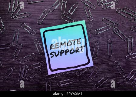 Text sign showing Remote Support. Internet Concept help end-users to ...