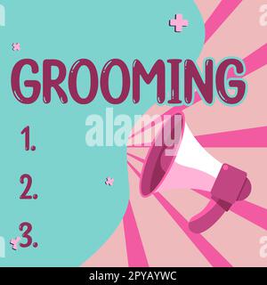 Writing displaying text Grooming. Business showcase hygienic care and ...