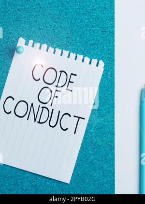 Handwriting text Code Of Ethics. Internet Concept Moral Rules Ethical ...