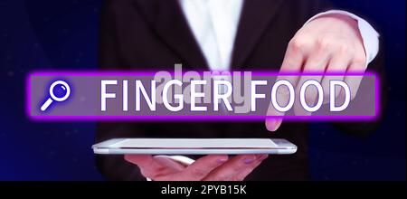 Handwriting text Finger Food. Business approach products and digestives ...