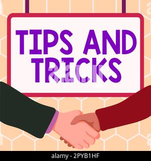 Handwriting text Tips And Tricks. Conceptual photo piece of inside ...