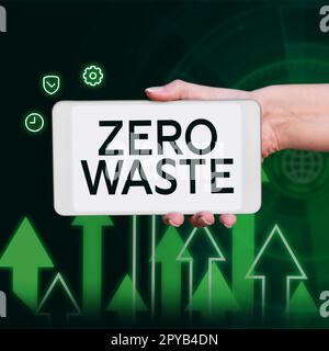 Sign displaying Zero Waste, Internet Concept industrial responsibility includes composting ...