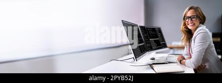 Developer Programmer Woman Coding Software Stock Photo - Alamy