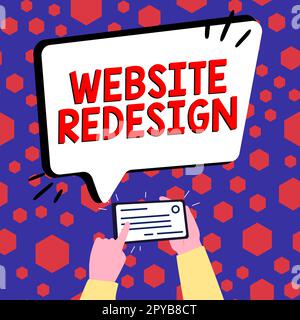 Sign displaying Website Redesign, Concept meaning modernize improver or ...