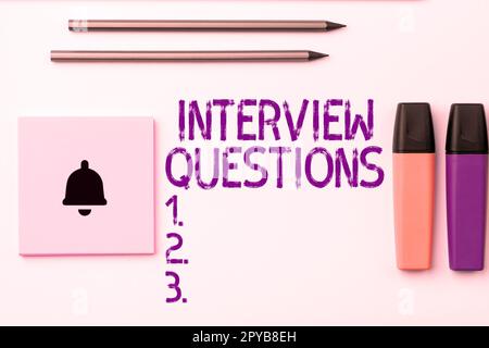 Hand writing sign Interview Questions, Conceptual photo Typical topic ...