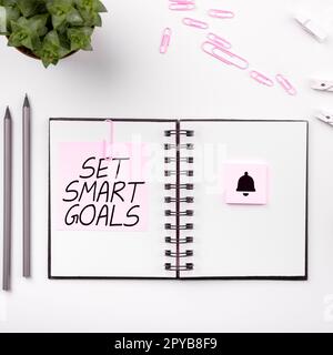 Text showing inspiration Smart Goals. Internet Concept mnemonic used as ...