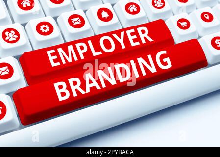 Hand writing sign Employer Branding. Word Written on Process of ...