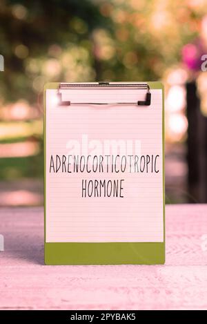 Handwriting text Adrenocorticotropic Hormone. Conceptual photo hormone ...