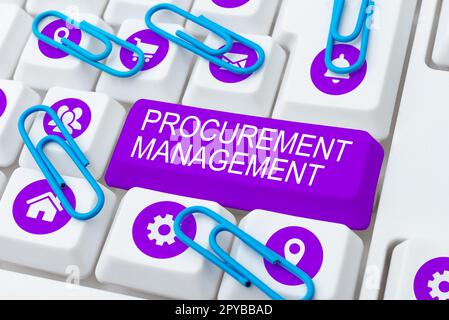 Hand writing sign Procurement Management. Business concept buying Goods ...