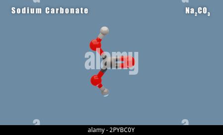 Sodium carbonate salt (washing soda, soda crystals), chemical structure ...