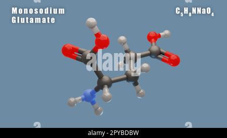 Sodium glutamate molecule, illustration Stock Photo - Alamy
