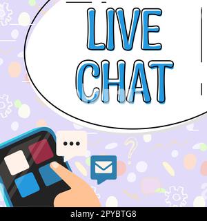Word writing text Live Chat Live Chat Live Chat. Business photo ...